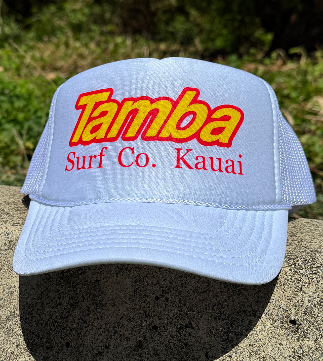 Surf Co Trucker Hat - White/Red/Yellow – Tamba Surf Company